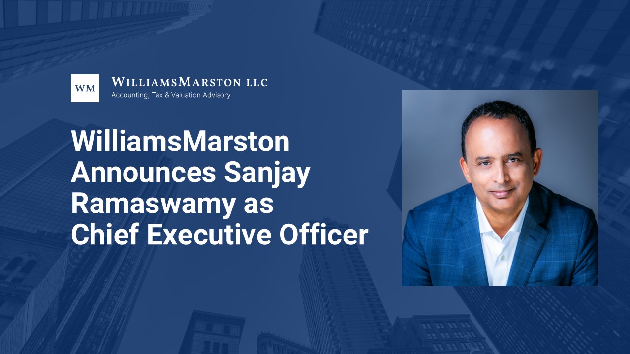 WilliamsMarston Announces Sanjay Ramaswamy as Chief Executive Officer ...